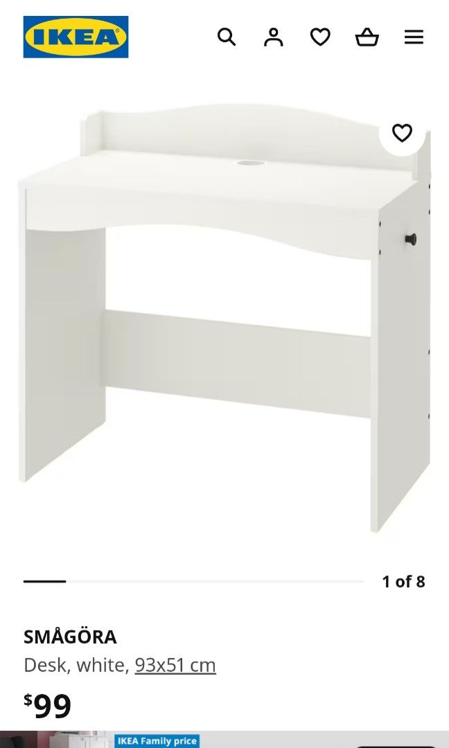 Ikea SMAGORA study table, Furniture & Home Living, Furniture, Other ...