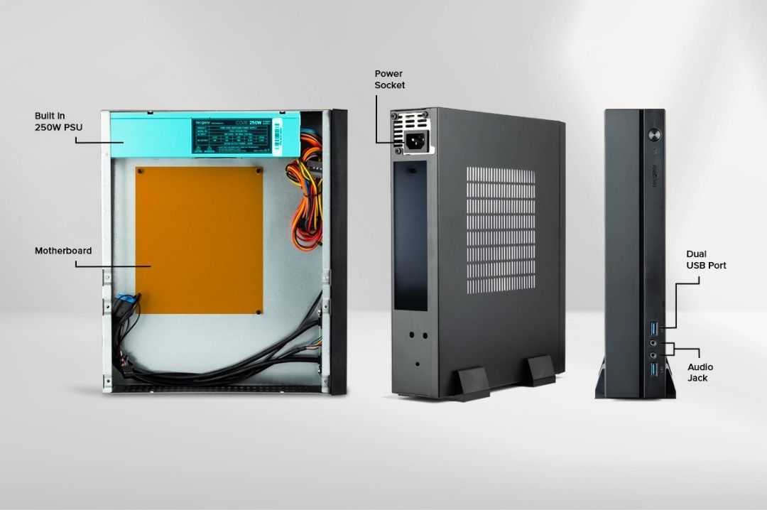 [IN STOCK] TECGEAR CORE SLIM SFF PC CASE WITH BUILT IN 250W PSU POWER ...