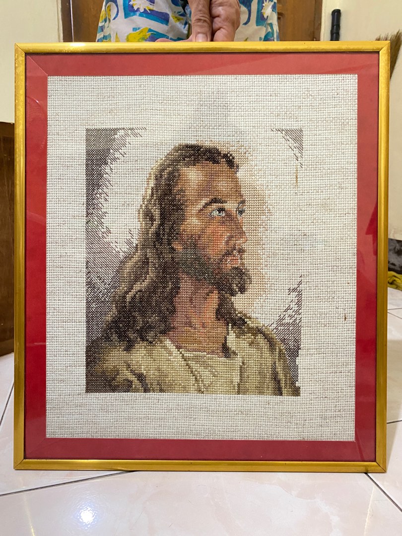 “Jesus” Cross Stitch, Hobbies & Toys, Stationary & Craft, Handmade ...