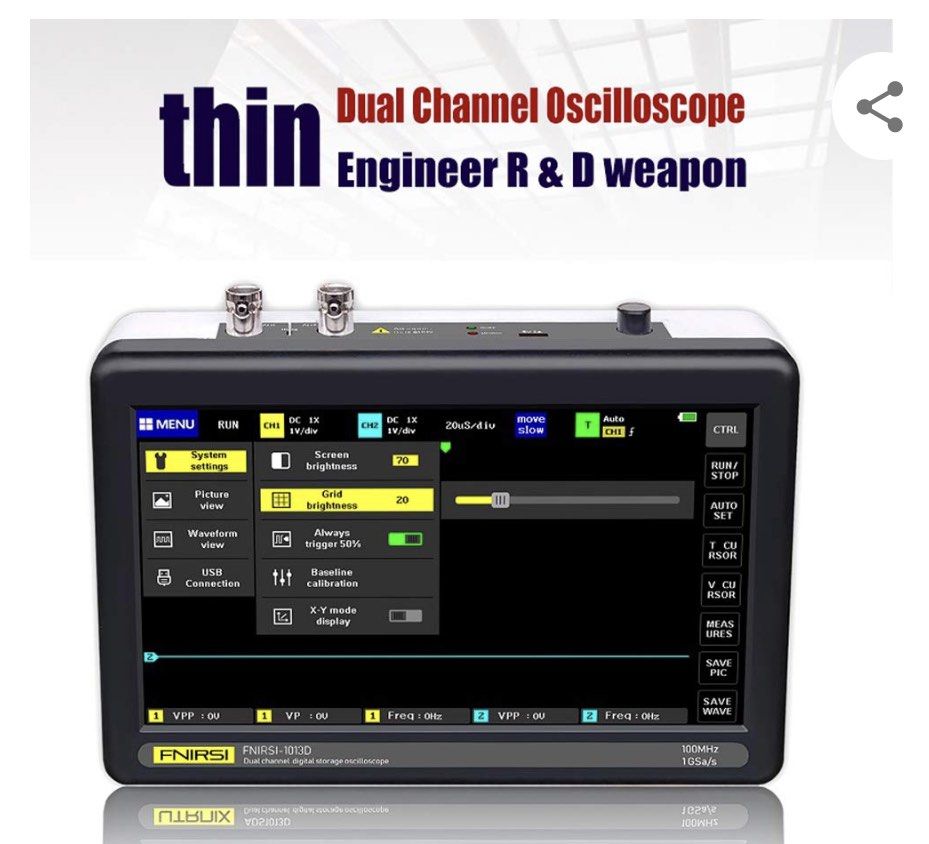 KKmoon ADS1013D Oscilloscope, 7 Inch 800 x 480 Color TFT LCD Touching ...