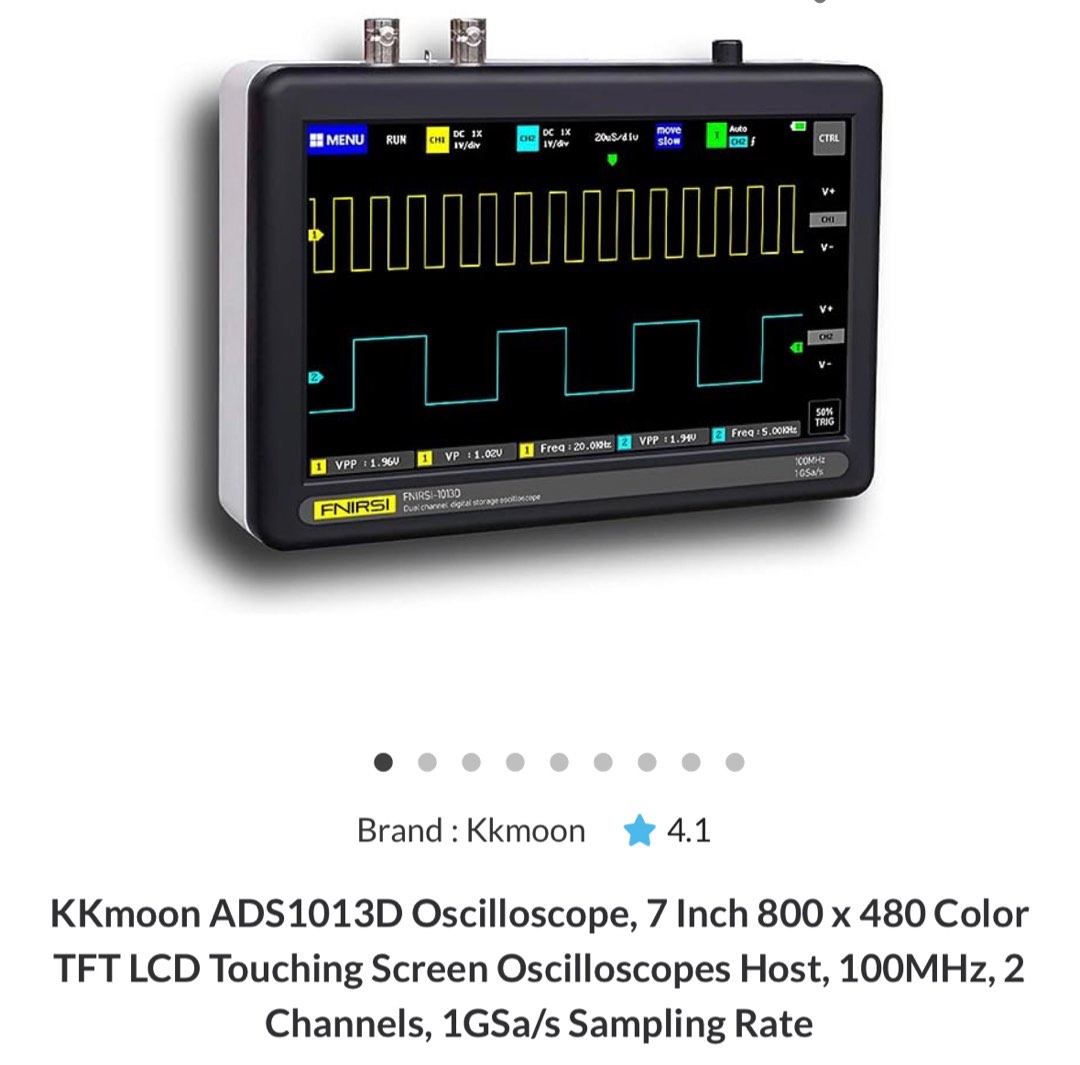 KKmoon ADS1013D Oscilloscope, 7 Inch 800 x 480 Color TFT LCD Touching ...