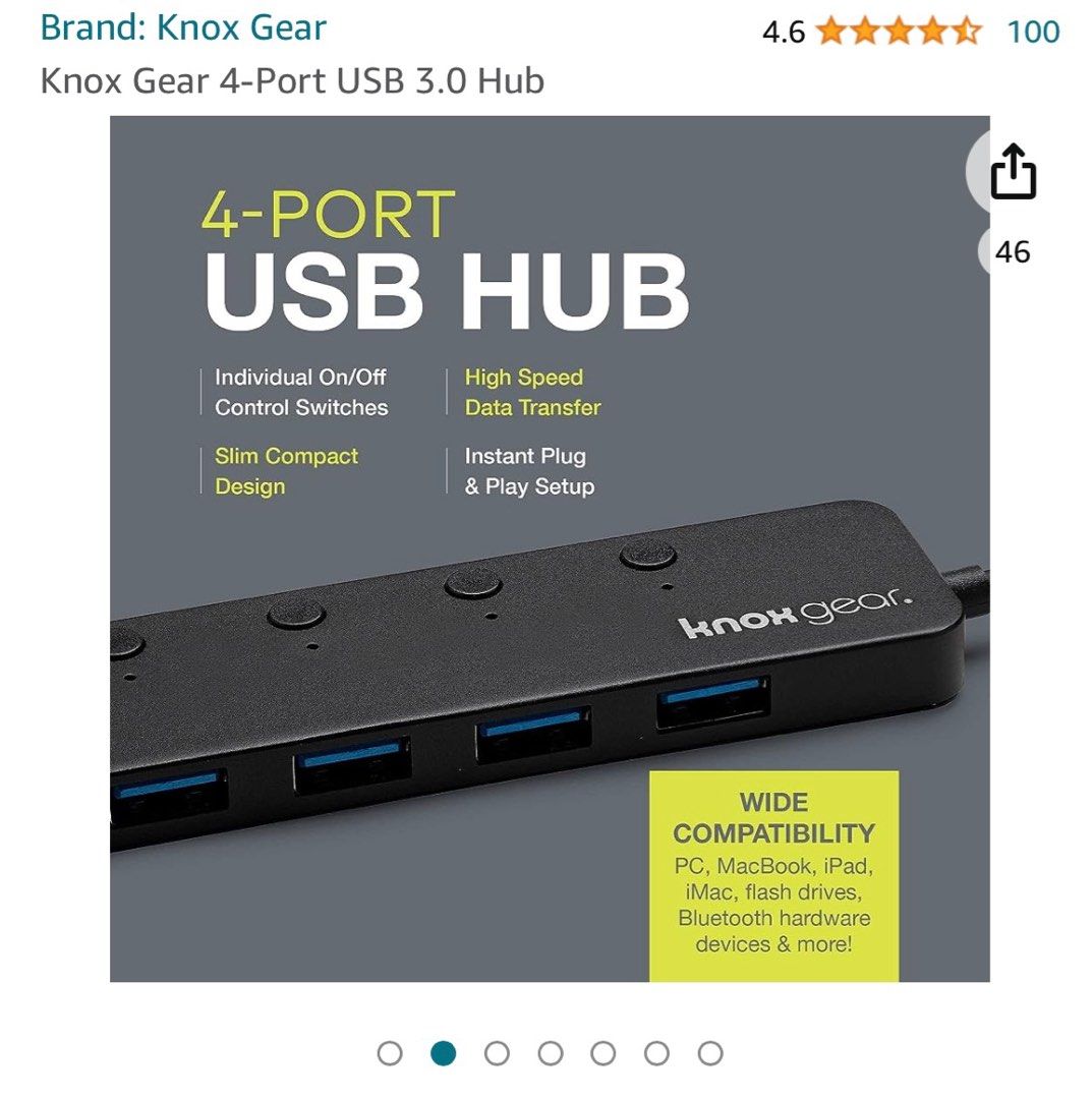 Knox Gear 4-Port USB 3.0 Hub, Computers & Tech, Parts & Accessories ...