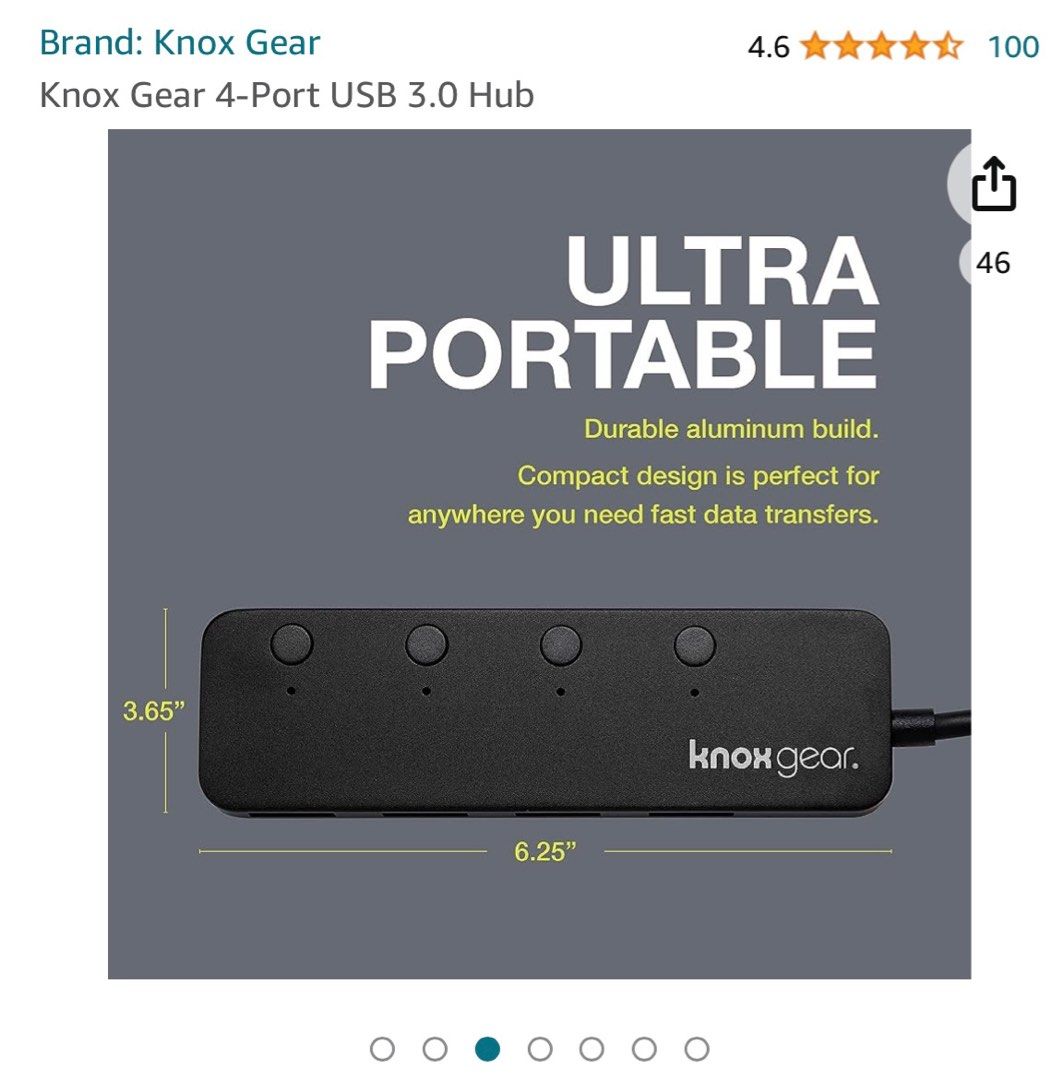 Knox Gear 4-Port USB 3.0 Hub, Computers & Tech, Parts & Accessories ...