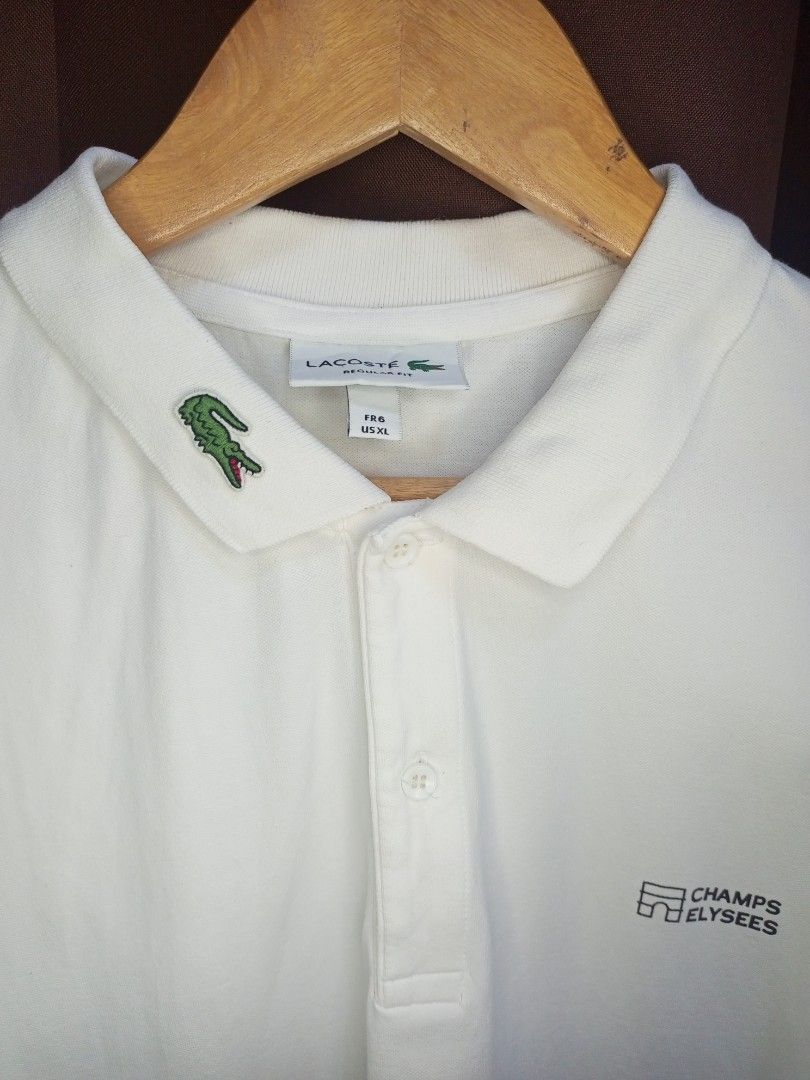 Lacoste Collab By Champs Elysees Off-White Polo Shirt on Carousell