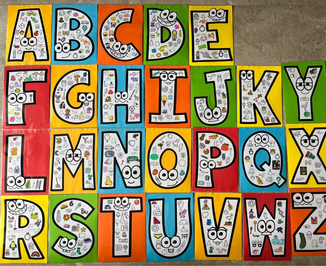 Laminated Alphabet A4 Flash Card Word Recognition, Hobbies & Toys ...