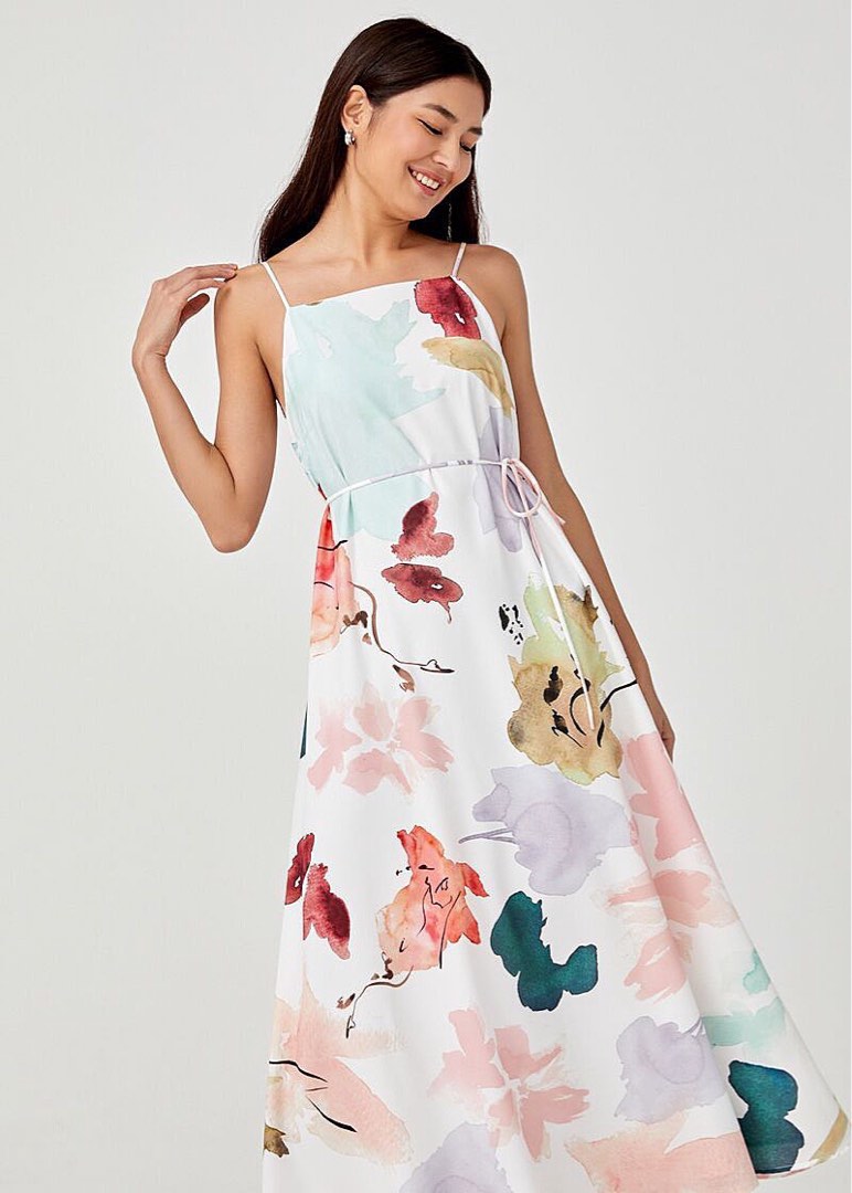 LB Desiree Strappy Maxi Dress in Floral Dance, Women's Fashion, Dresses ...