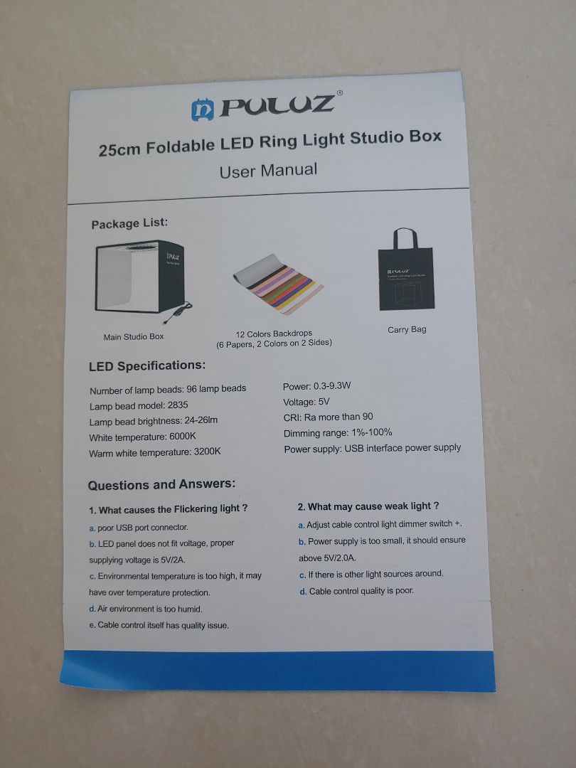 LED Portable Studio, Photography, Photography Accessories, Lighting & Studio Equipment on Carousell