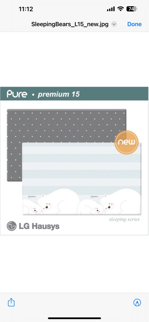 LG Hausys Premium Play Mat - Polar Bear XL Size - Extra Plush and Thick ...