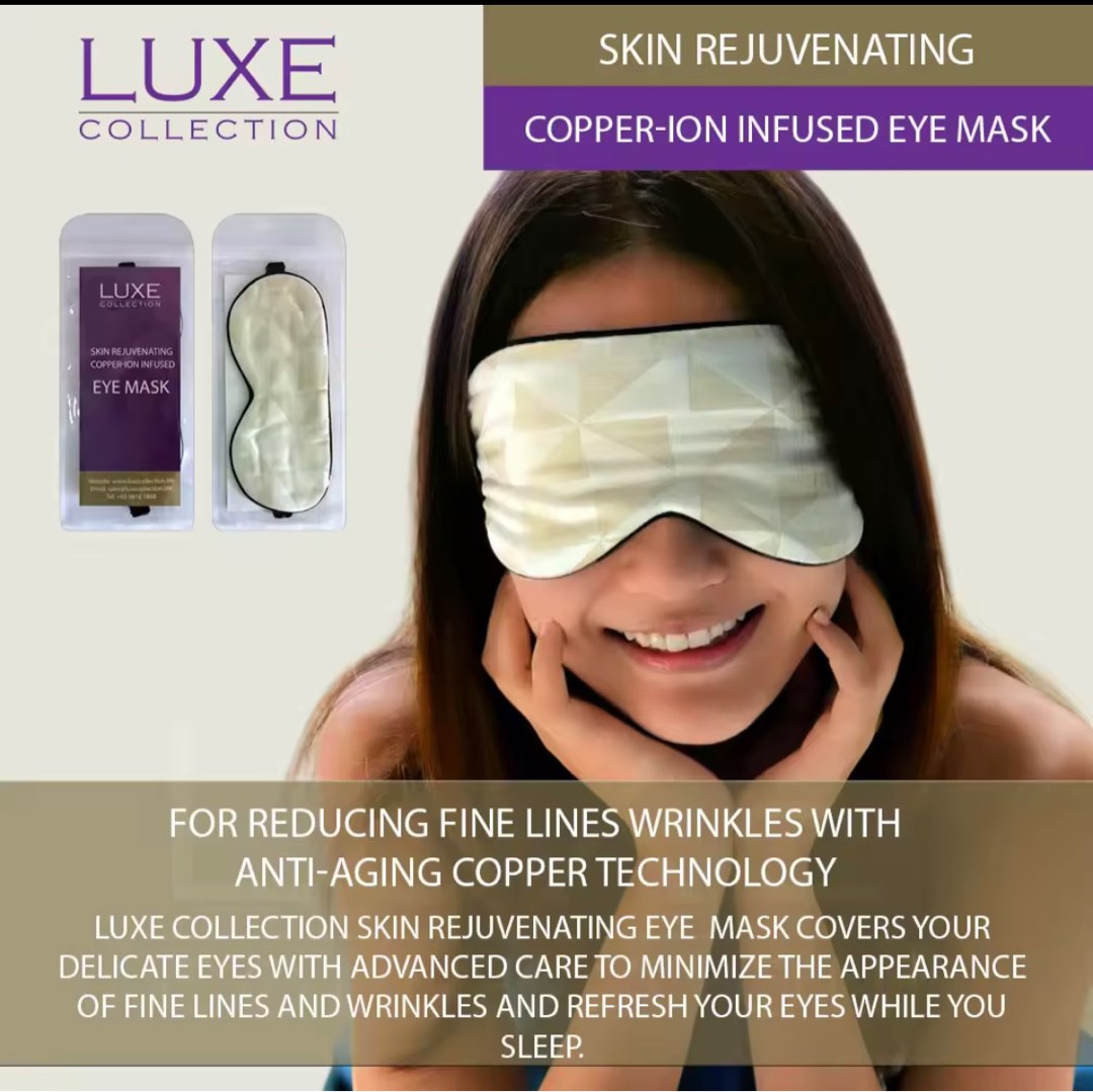 Luxe Collection Skin Rejuvenating Copper Ion Infused Eye Mask, Beauty ...