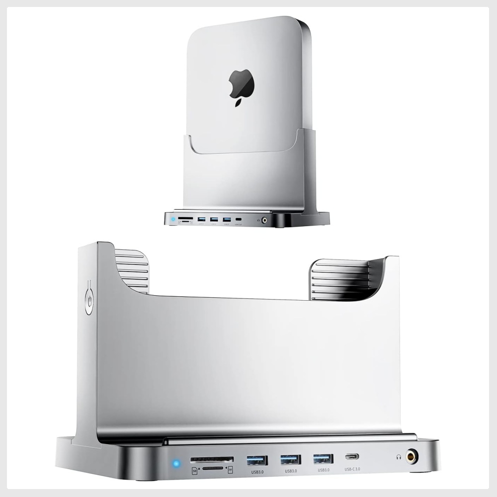 Mac Mini Stand Space, Dofuhem Silver ABS Dock for Mac Mini, 8-in-1 Dock ...