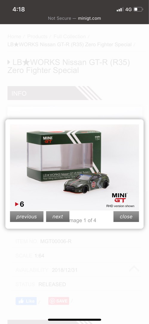 Mini GT Zero Fighter #6 r35 GTR, Hobbies & Toys, Toys & Games on Carousell