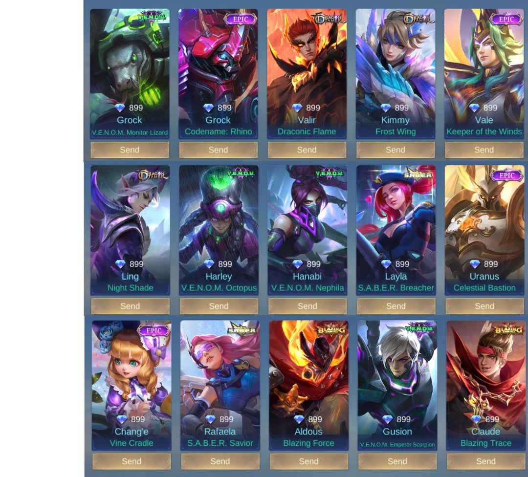 MLBB Epic Skin via Gift, Video Gaming, Gaming Accessories, In-Game ...