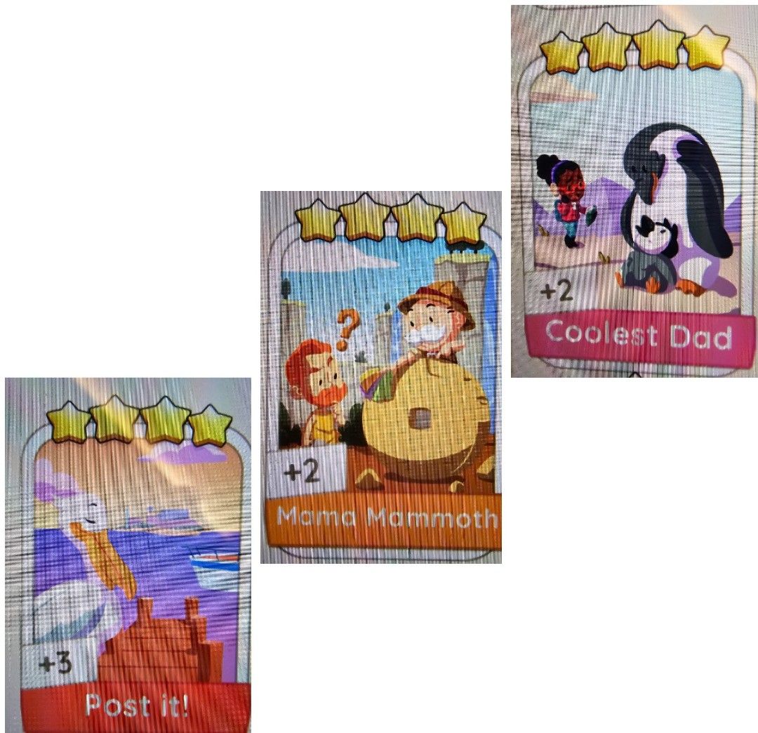 Monopoly Go 4stars stickers Mama Mammoth, Coolest Dad and Post it ...