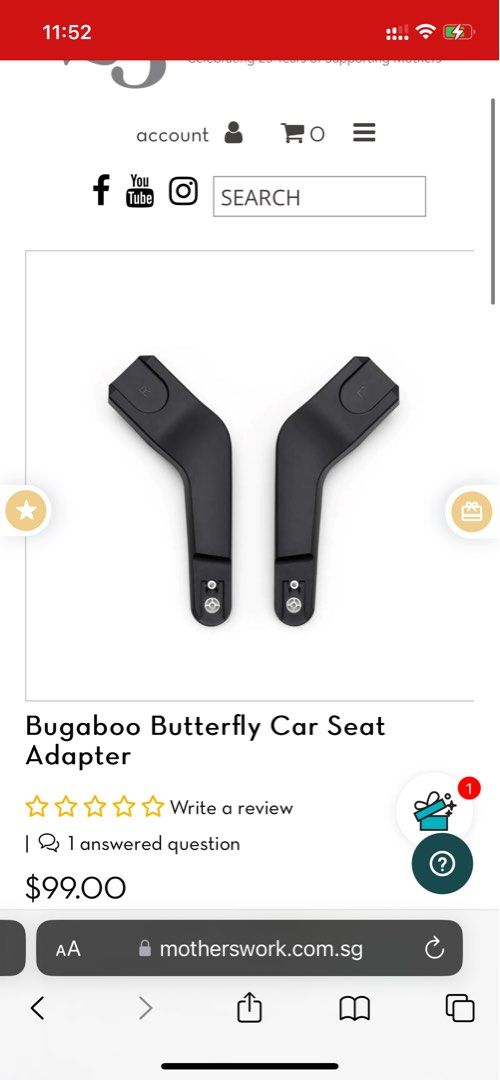 Nearly new bugaboo butterfly car seat adapters, Babies & Kids, Going ...