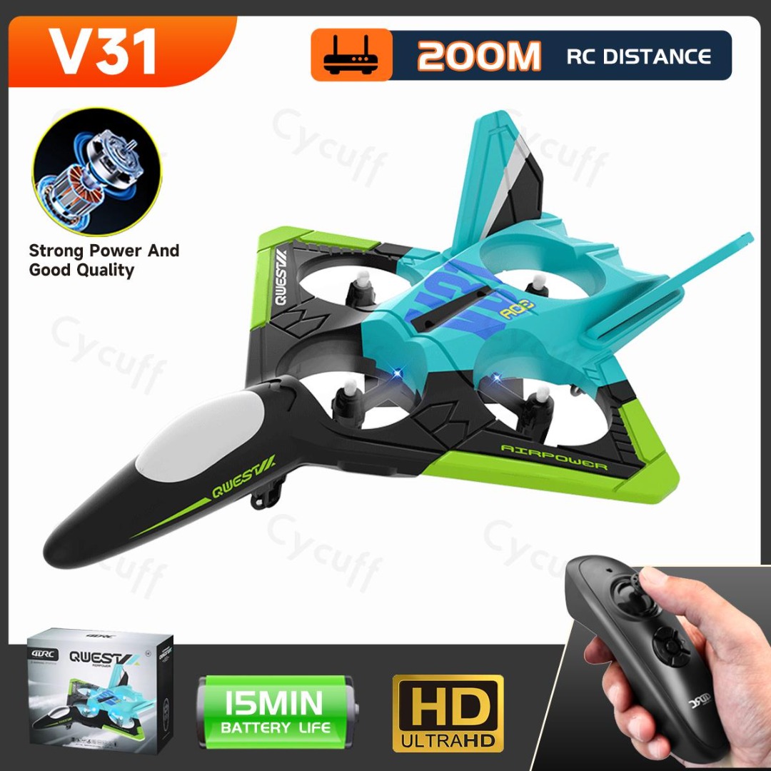 NEW V31 Drone Fighter 4CH Remote Control Aircraft 4K Camera Aerial ...