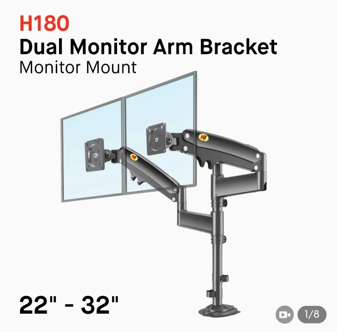North Bayou H180 dual monitor arm, Computers & Tech, Parts ...