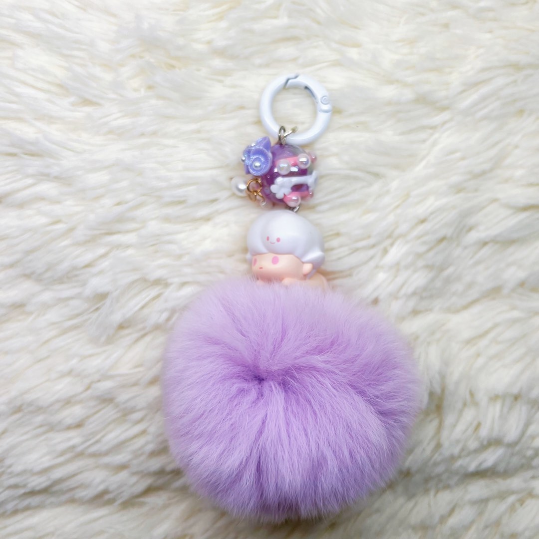 Pop Mart Sakura Series Fluffy Dimoo Keychain, Women's Fashion, Jewelry ...