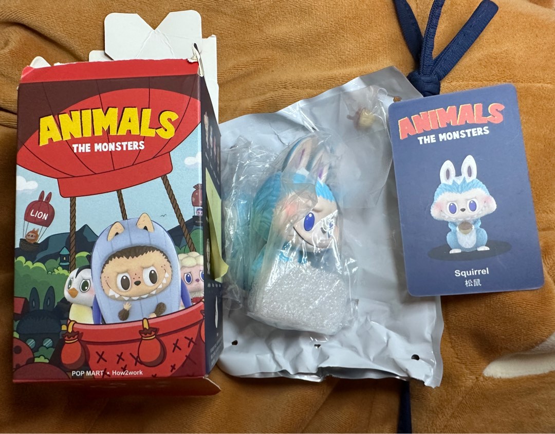 Popmart泡泡瑪特盲盒 The Monsters Labubu Animals精靈動物系列 Squirrel, 興趣及遊戲, 玩具 ...