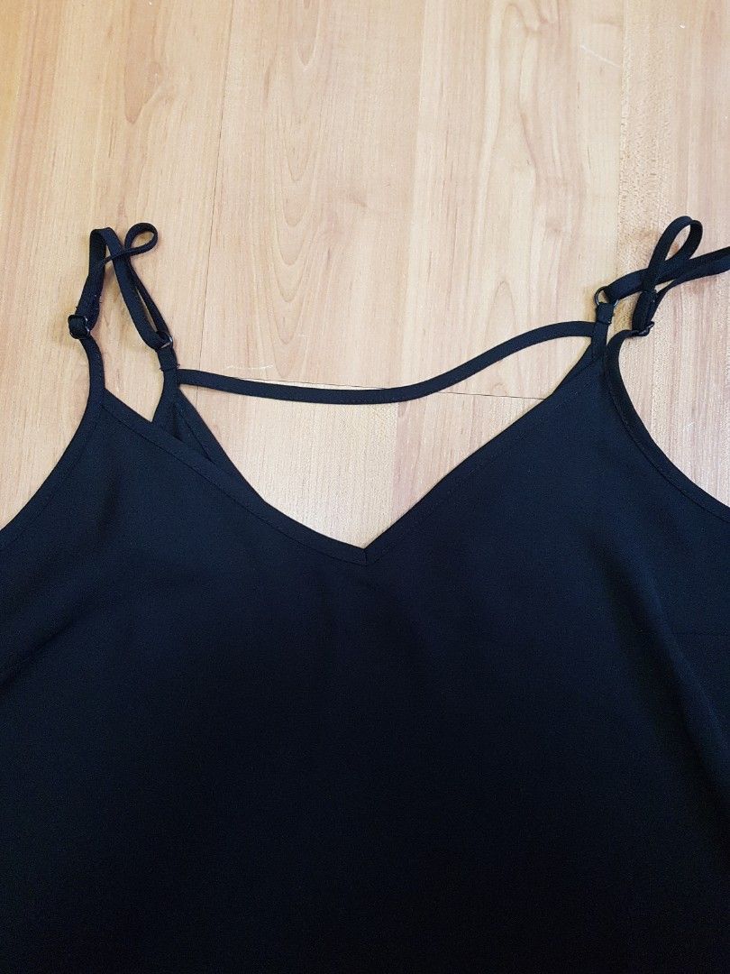 Primark Black Spaghetti Top, Women's Fashion, Tops, Sleeveless on Carousell