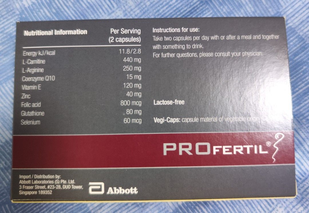 Profertil (60 capsules), Health & Nutrition, Health Supplements ...