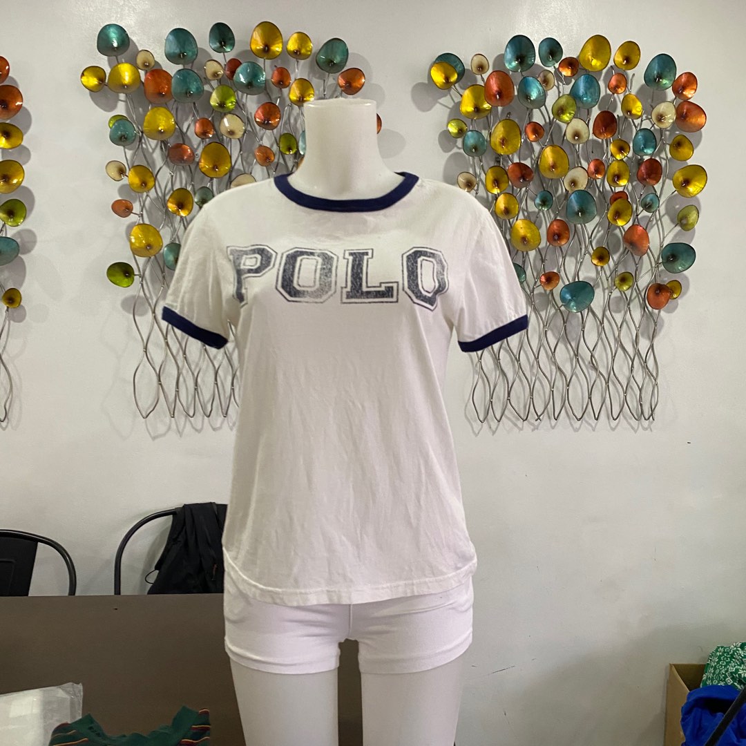 Ralph Lauren Ringer T shirt Varsity Syle with back print on Carousell