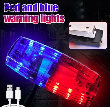 Red&Blue LED Shoulder Warning Light Police Shoulder Clip Light ...