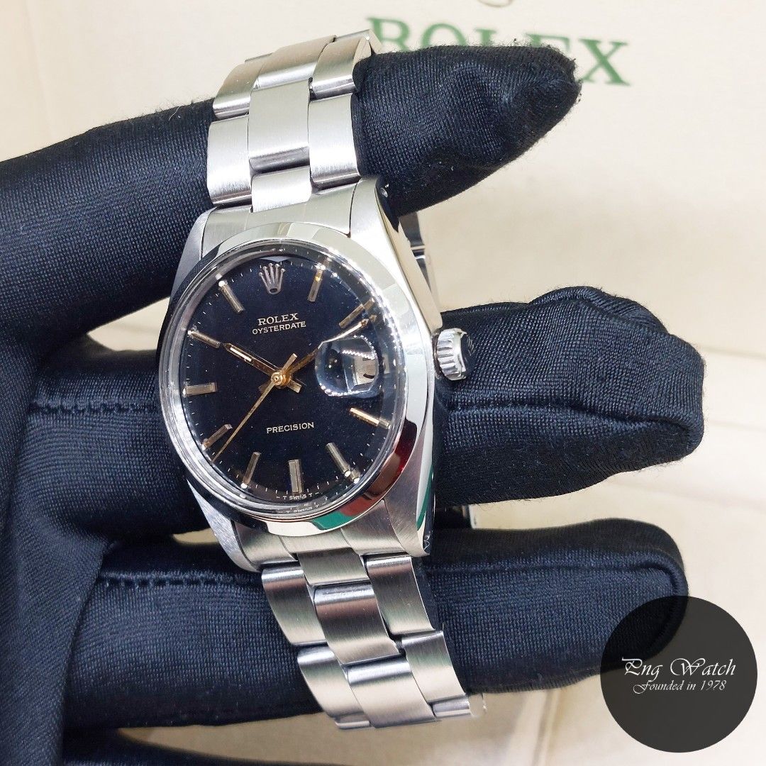 Rolex 34mm Black Indexes Dial Oysterdate Precision REF: 6694 (6.62 ...
