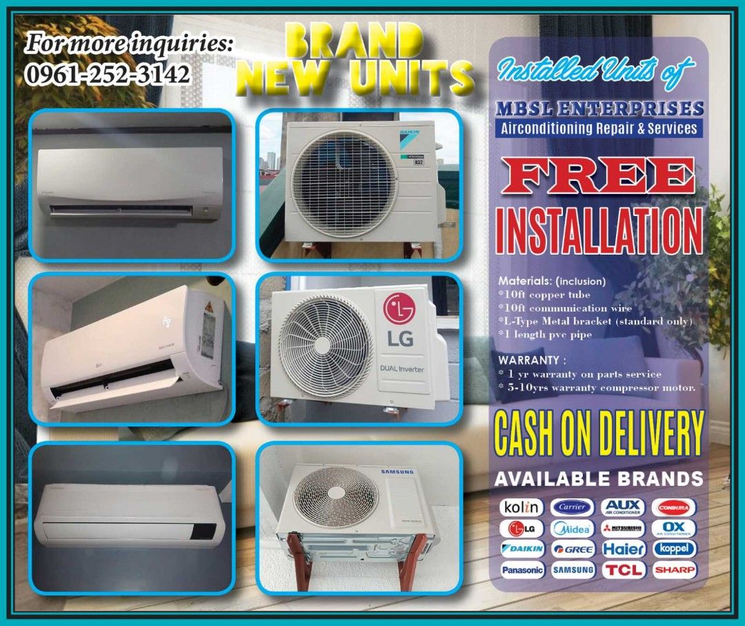 Sale‼️ Guarantee BRAND-NEW With Free Installation Aircon Inverter Split ...