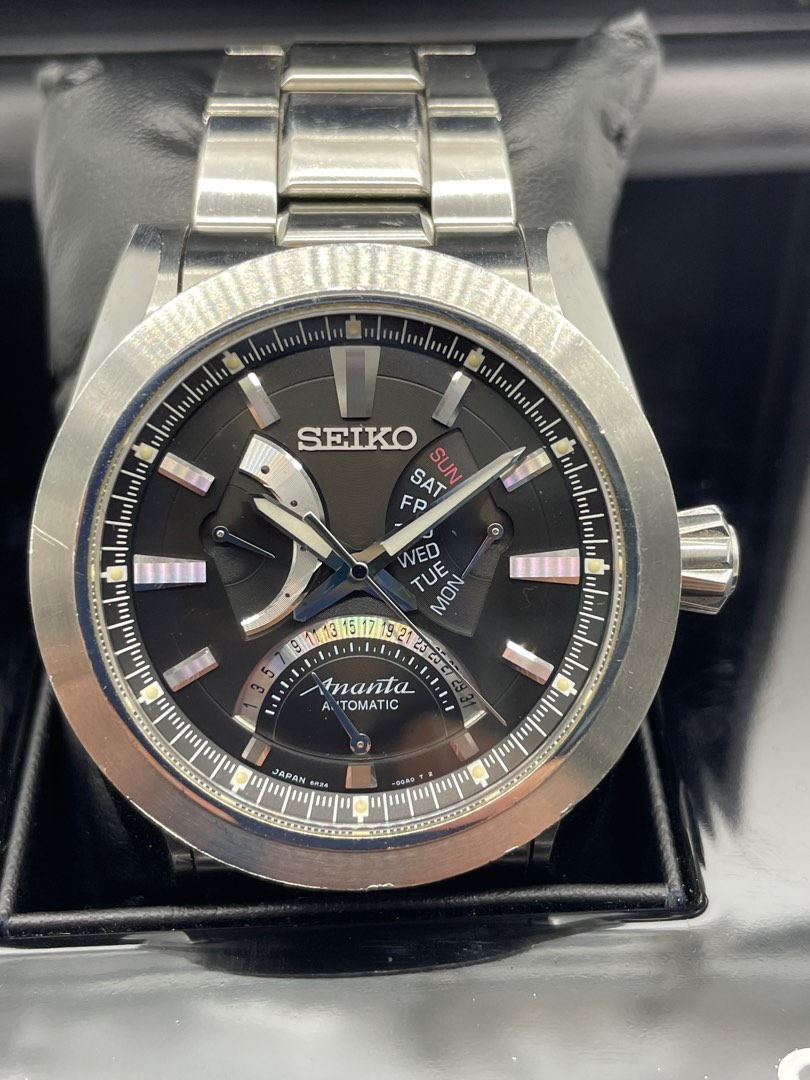 Seiko Anata Double Retrograde 6R24-00A0 46mm Automatic Watch, Men's ...