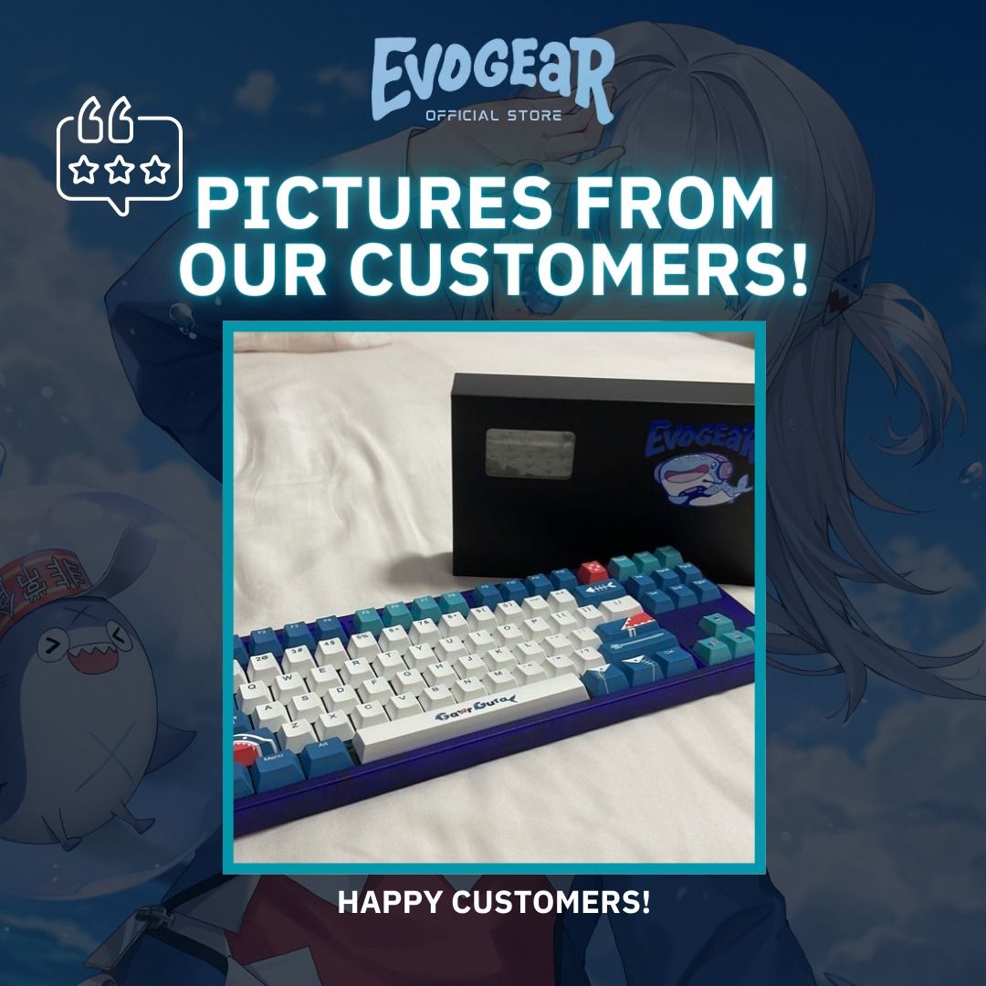 {sg Local Stock} Gawr Gura Keycaps Not Keyboard English Keycaps Cherry Profile 134 Keys