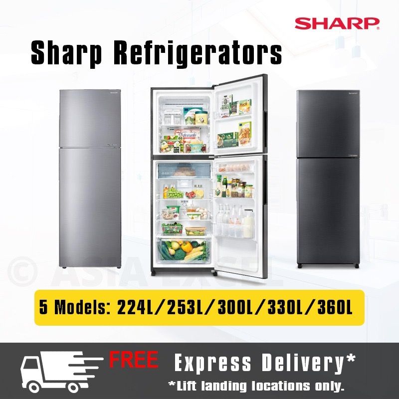 SHARP 224/315L 2 DOOR TOP FREEZER REFRIGERATOR [SJ-RX30E-SL/SJ-RX42E-SL ...