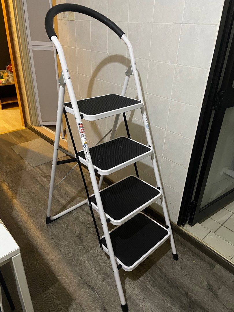 Sinewy 4 Steps Foldable Ladder, Furniture & Home Living, Home ...