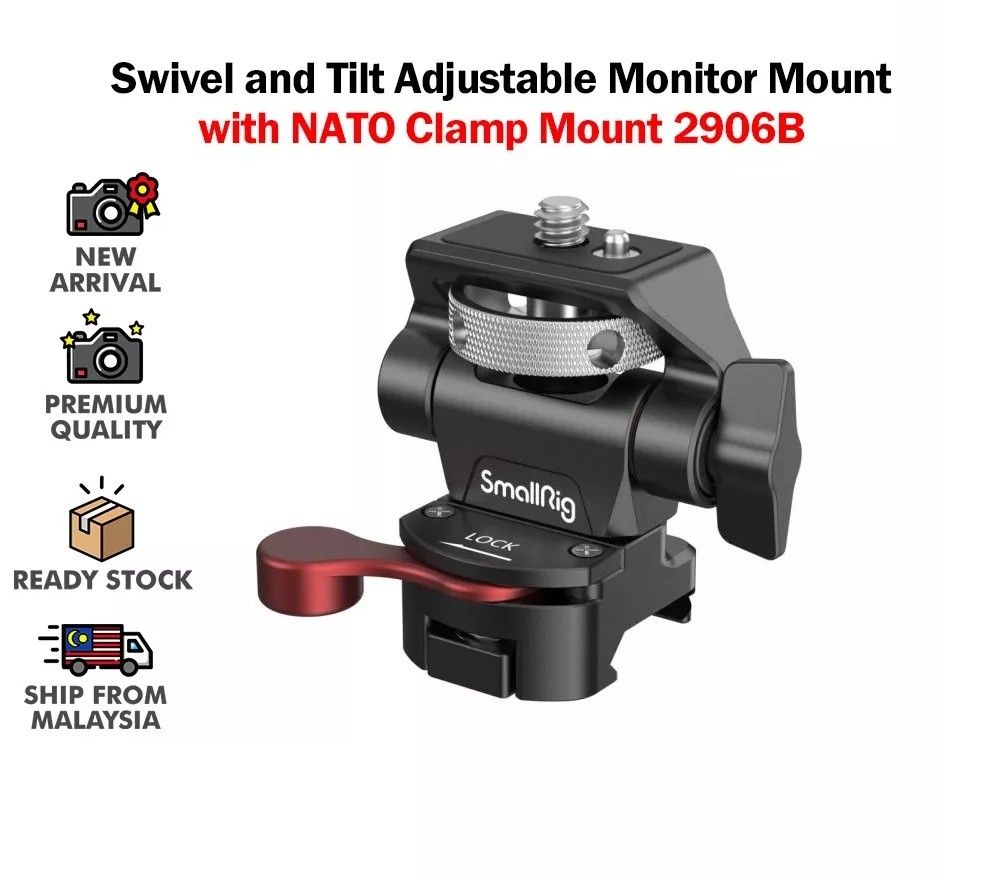 Small Rig Swiwel and Tilt Adjustable Monitor Mount with NATO Clamp ...