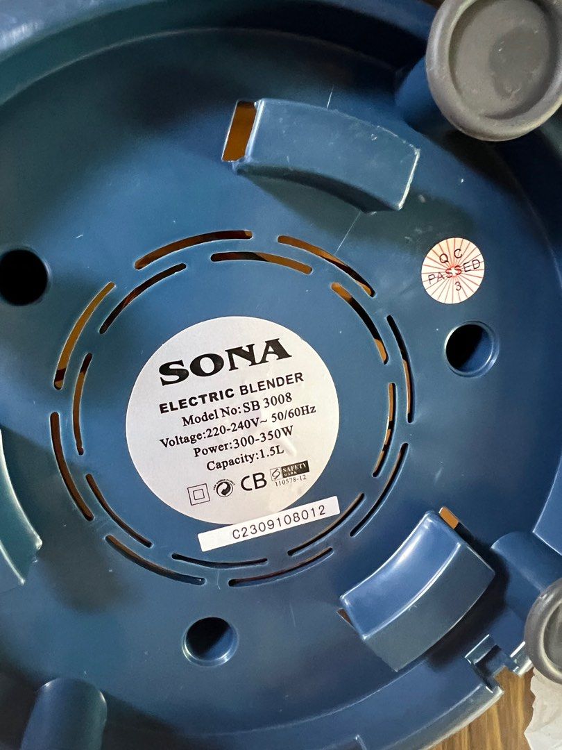 SONA 1.5L Blender SB 3008 (NO BIG Juice blender only Small blenders), TV & Home Appliances ...