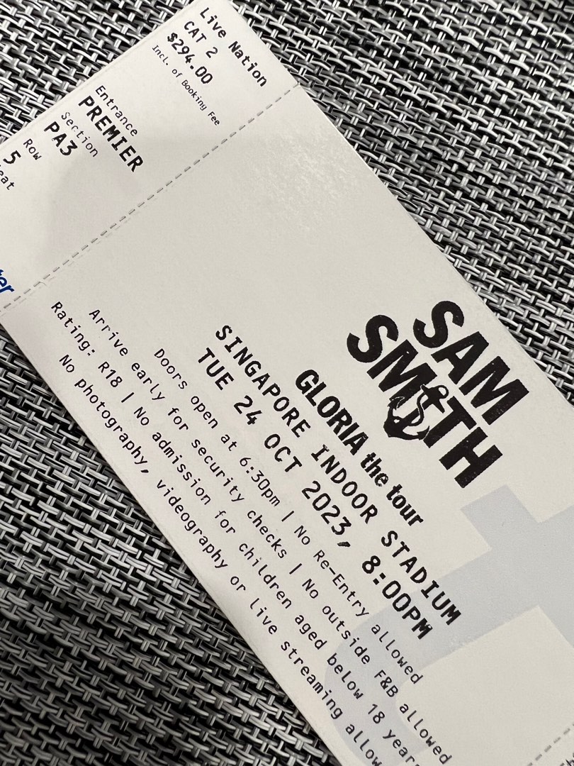 CAT1/2 [CLEARANCE SUPER SALES] Sam Smith 2023, Tickets & Vouchers ...