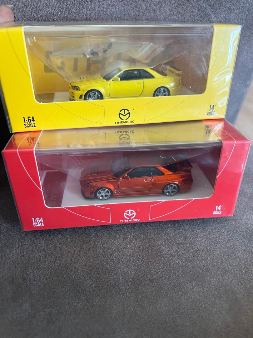Timemicro R34 Oreng and Yellow 1:64, Hobbies & Toys, Toys & Games on ...