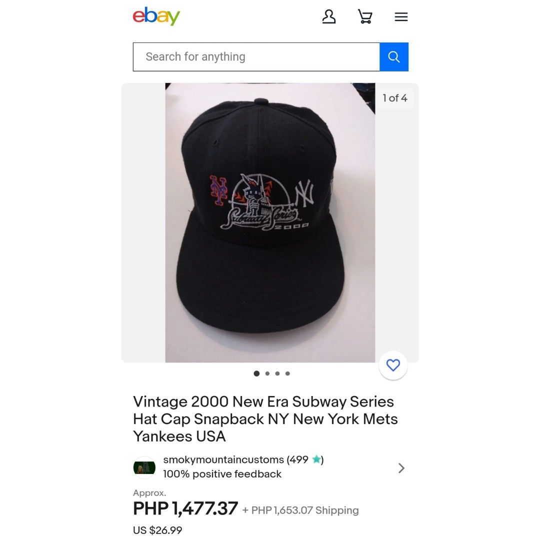 Topi vintage subway series new york new era, Fesyen Pria, Aksesoris ...