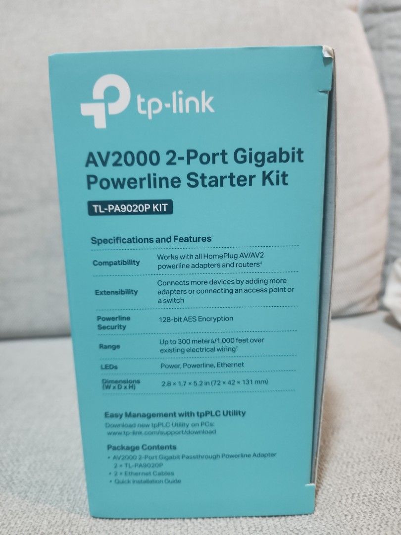 TP-Link AV2000 POWERLINE STARTER KIT, TV & Home Appliances, Electrical ...