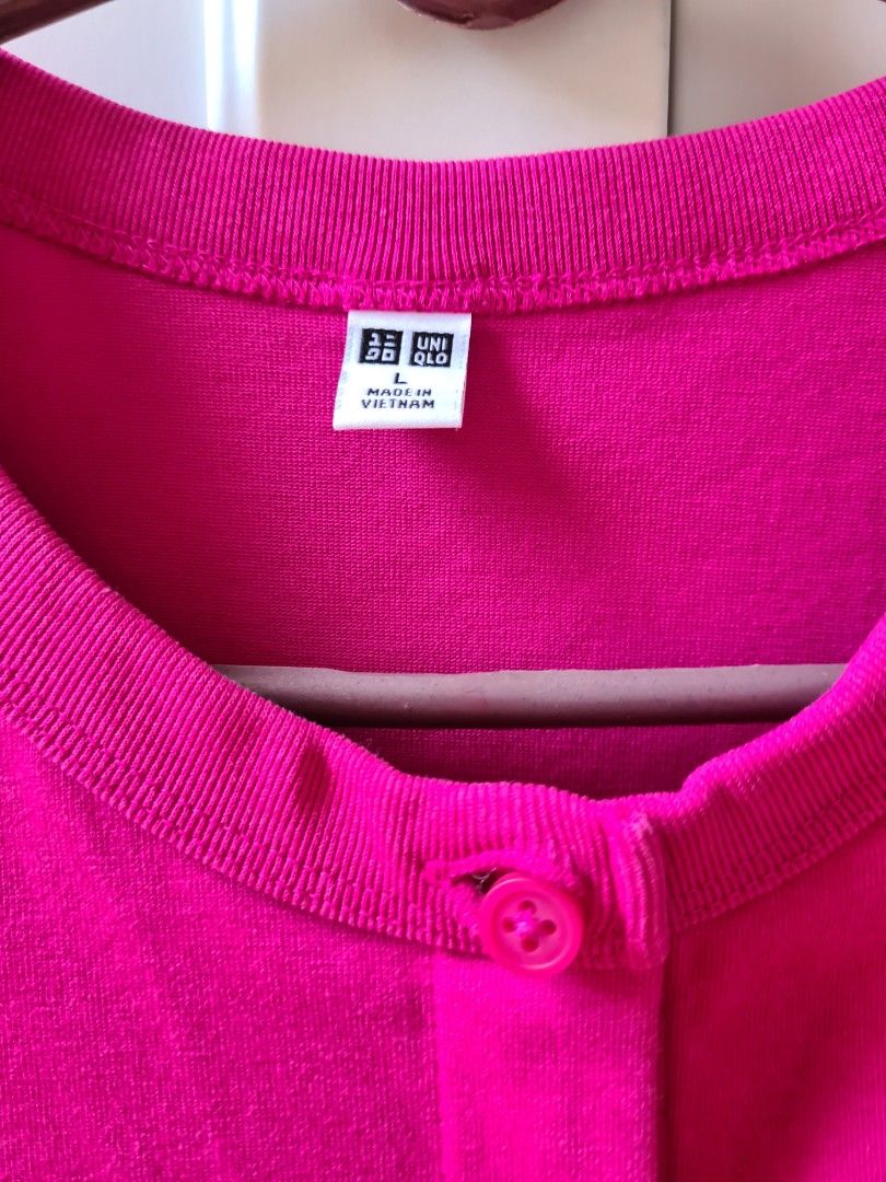 Uniqlo Pink Cardigan, Women's Fashion, Tops, Longsleeves on Carousell