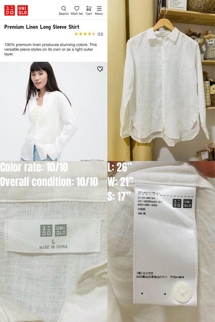 UNIQLO Premium Linen Long Sleeve Shirt on Carousell