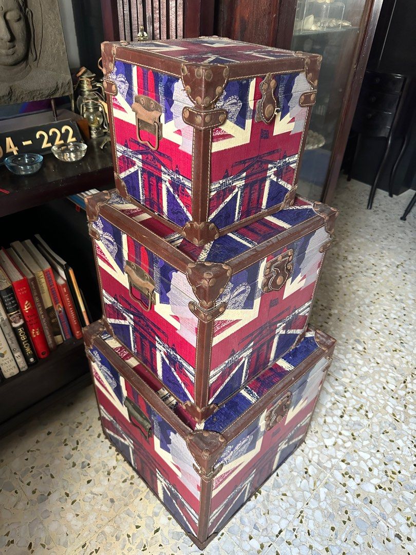 Vintage Boxes - British Flag (3 unit), Furniture & Home Living, Home ...