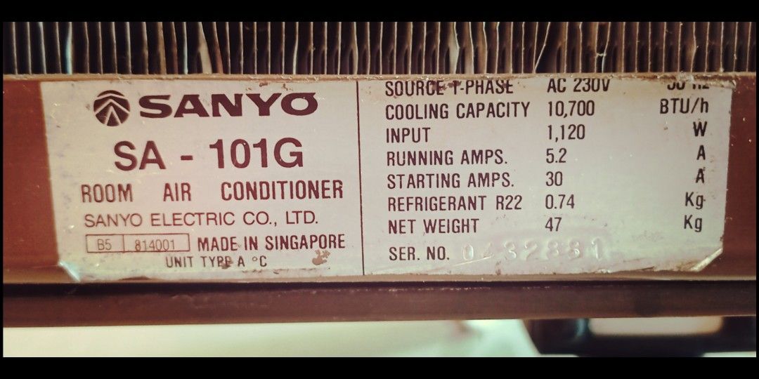 Vintage/Antique Sanyo Window Type (box) Aircon, TV & Home Appliances ...