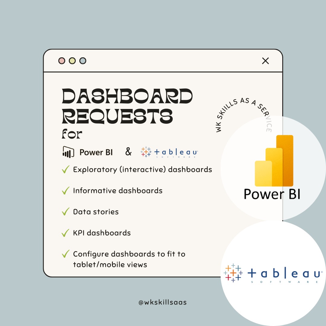 Visualisation Requests with Power BI/Tableau | Learn Power BI/ Tableau and have a dashboard you ...