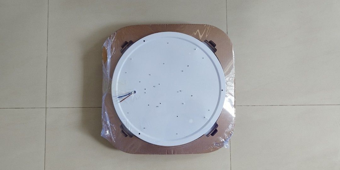 LED Ceiling light Wooden Frame with remote control daylight warm white ...