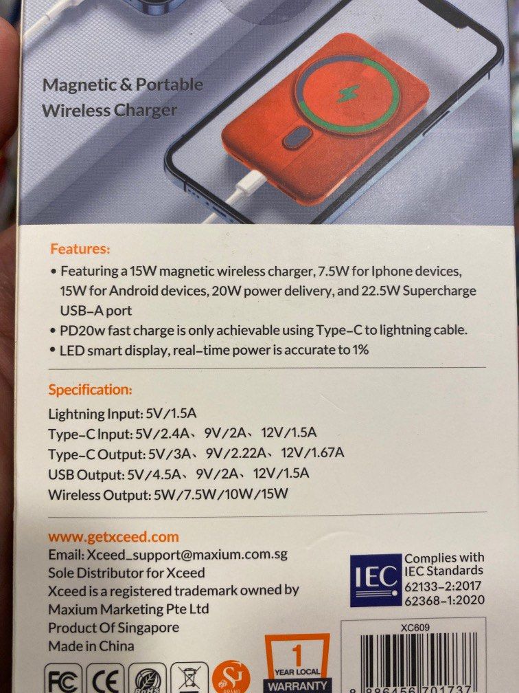Xceed magnetic portable wireless charger, Mobile Phones & Gadgets ...