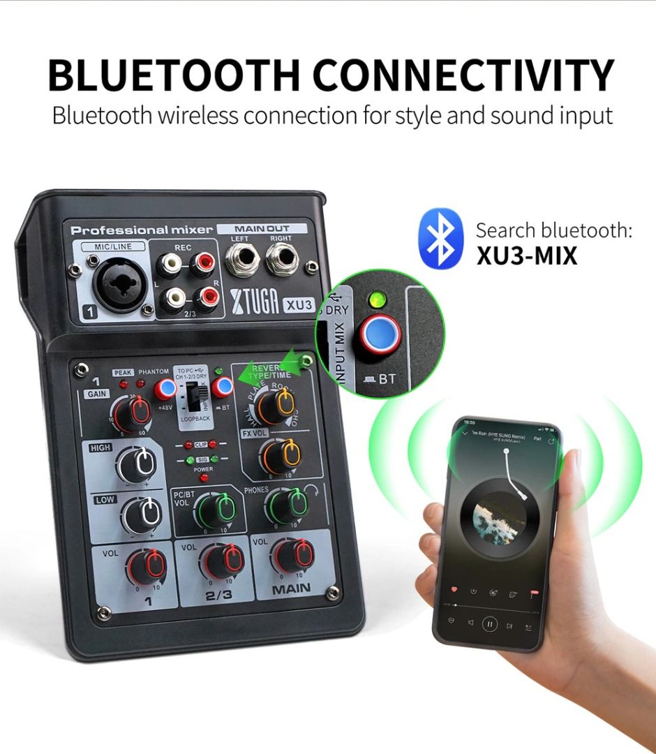 XTUGA XU3 Professional Split Track Recording Audio Interface Sound Card ...