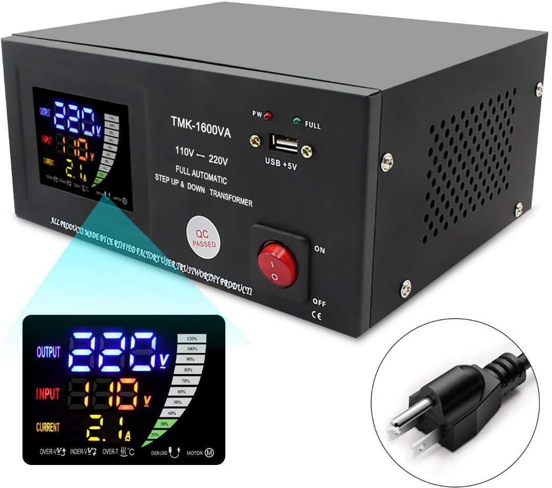 Yinleader Voltage Converter Transformer(220V to 110V, 110V to 220V) Step Up/Down Transformer ...