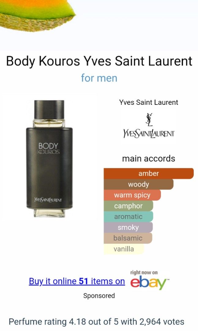 YSL Body Kouros For Men 100ml by YVESSAINTLAURENT Original Tester Eropa ...