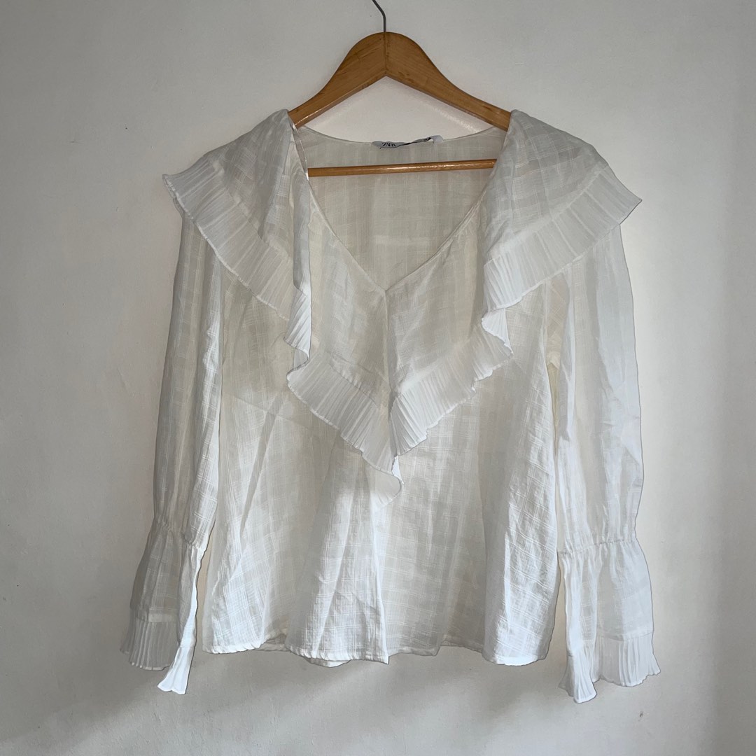 ZARA ruffle top on Carousell
