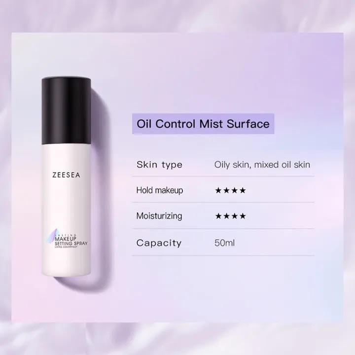 ZEESEA Makeup Setting Spray 50ml (OIL CONTROL BLACK) on Carousell